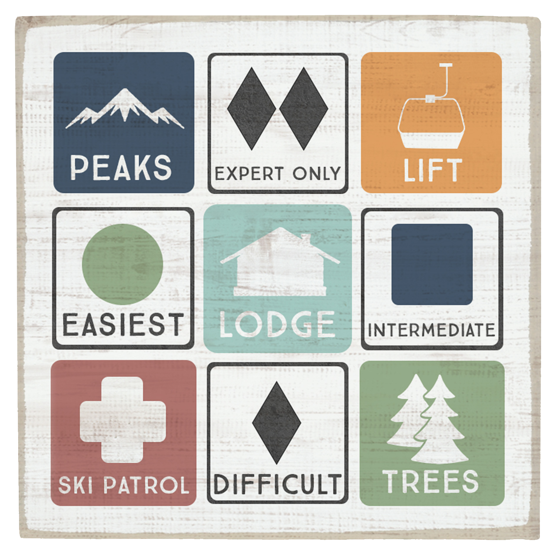 Sincere Surroundings Skiing Symbols Square Magnet | Cabela's